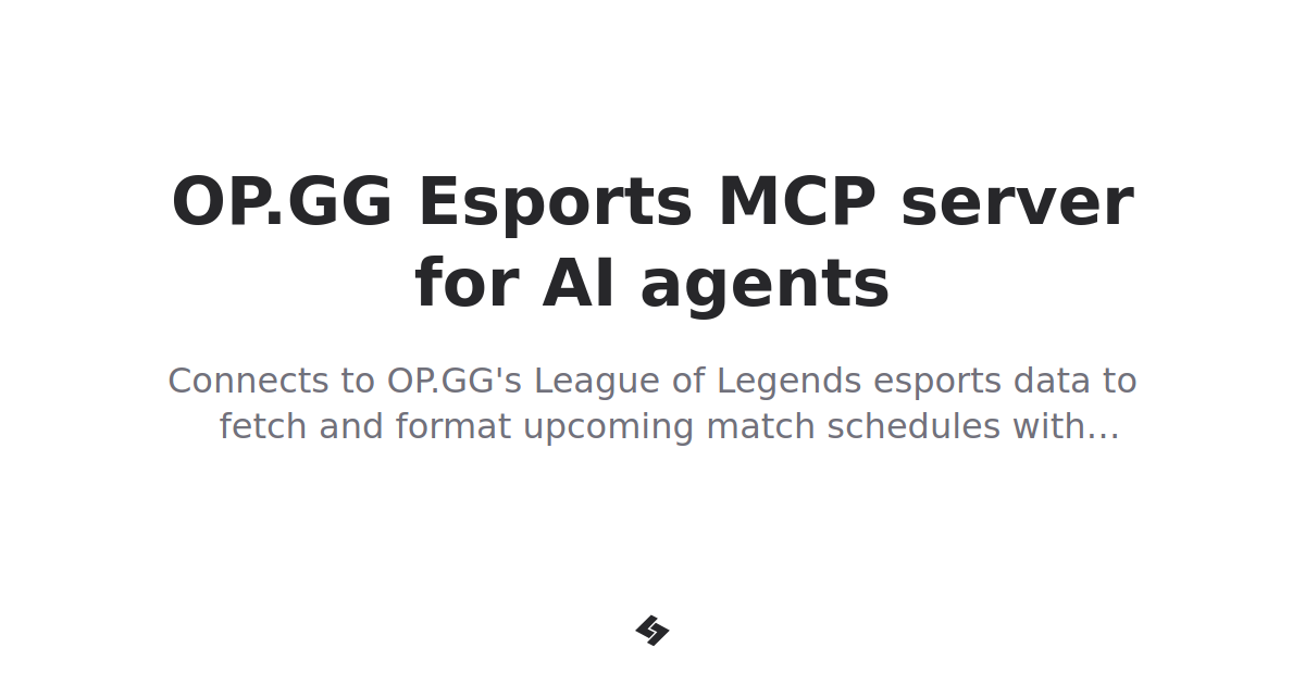 OP.GG Esports MCP server for AI agents
