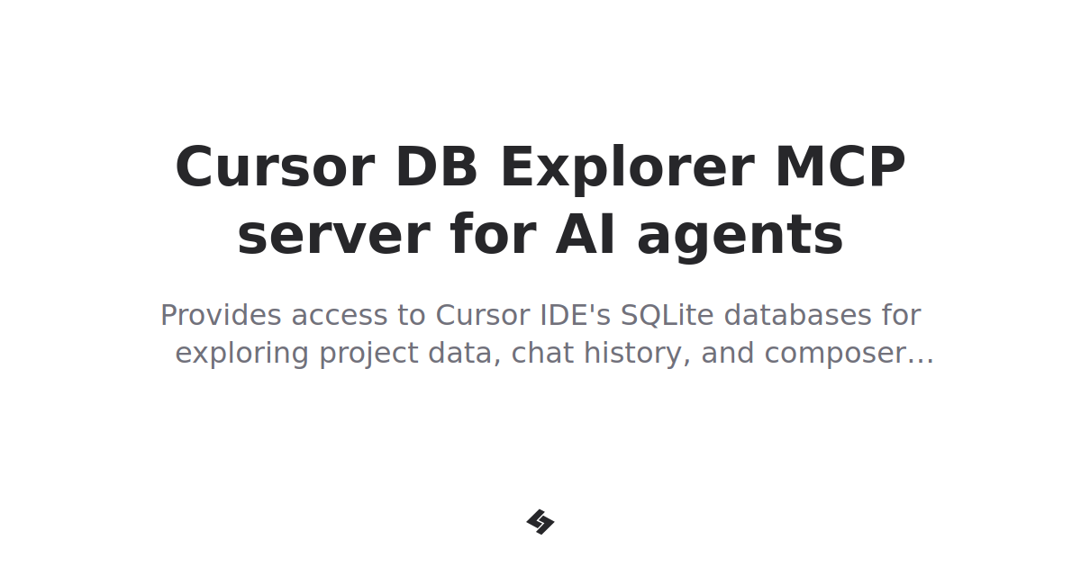 Cursor DB Explorer MCP server for AI agents