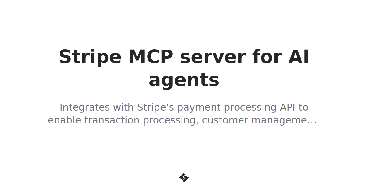 Stripe MCP server for AI agents
