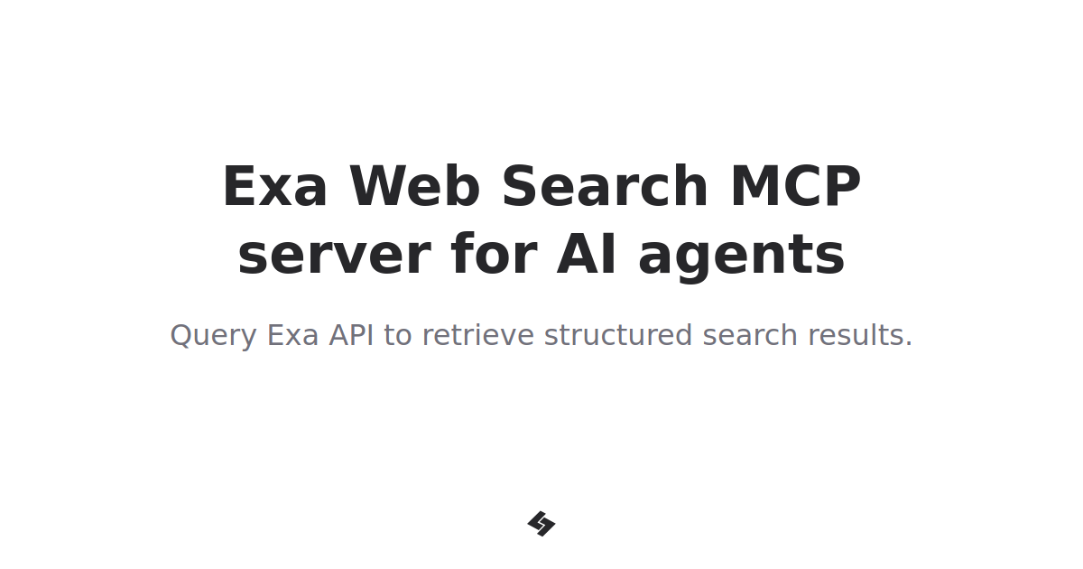 Exa Web Search MCP server for AI agents