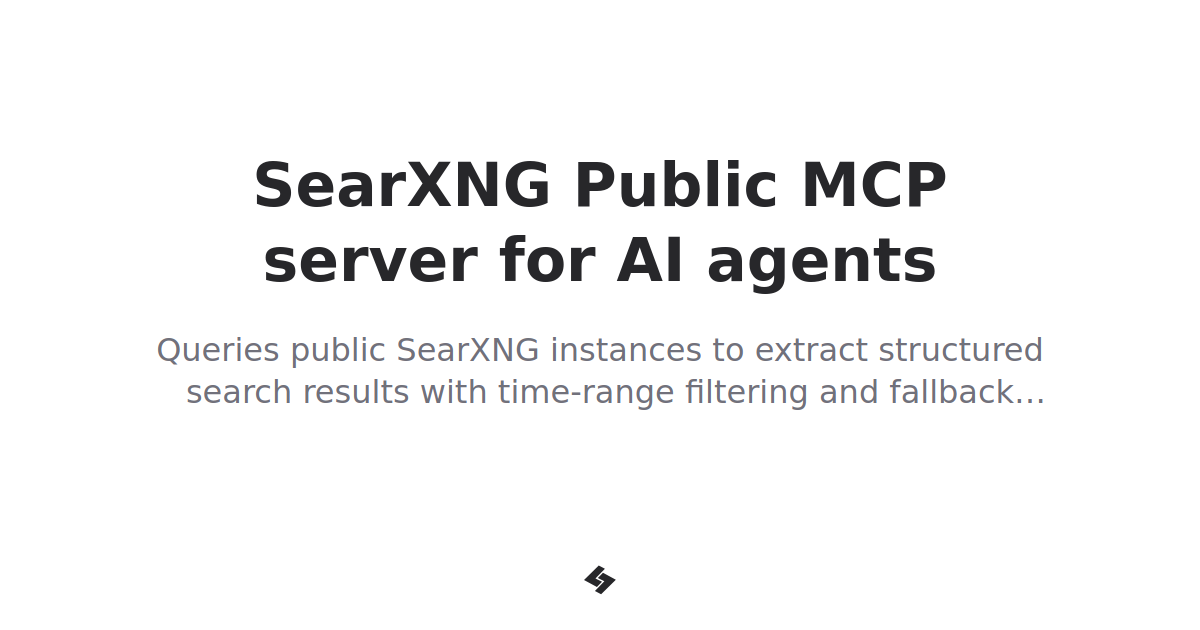 SearXNG Public MCP server for AI agents