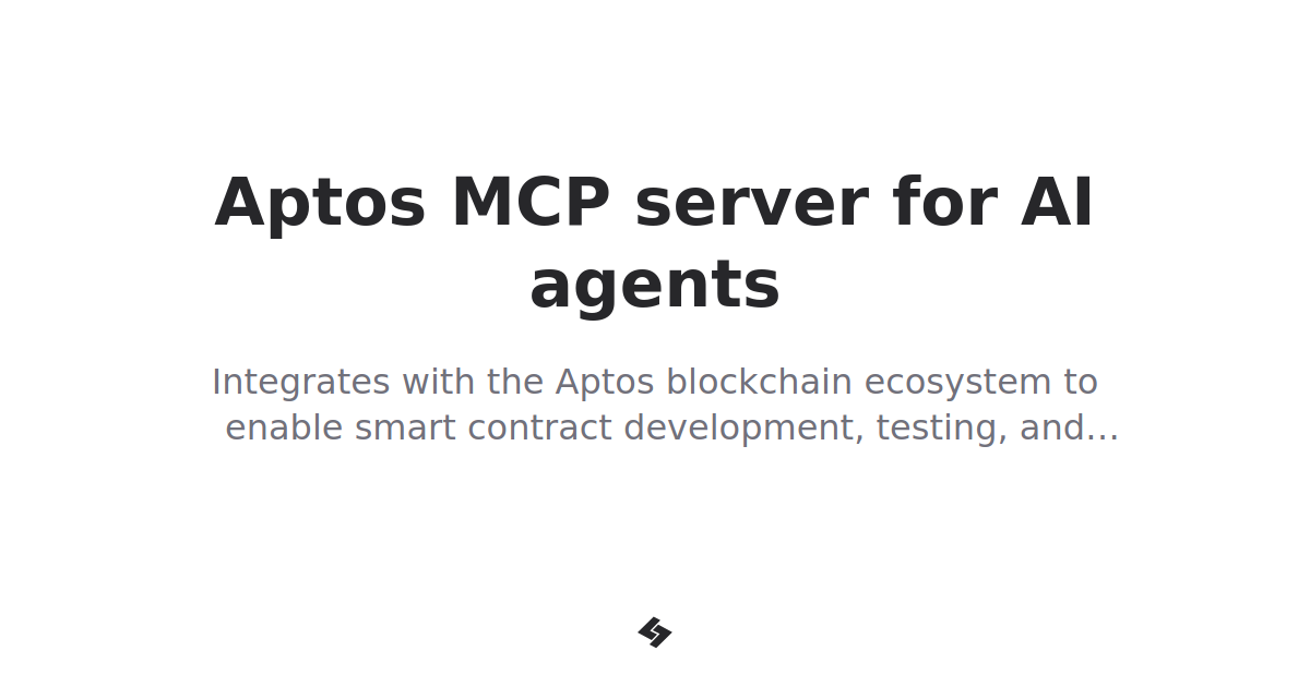 Aptos MCP server for AI agents