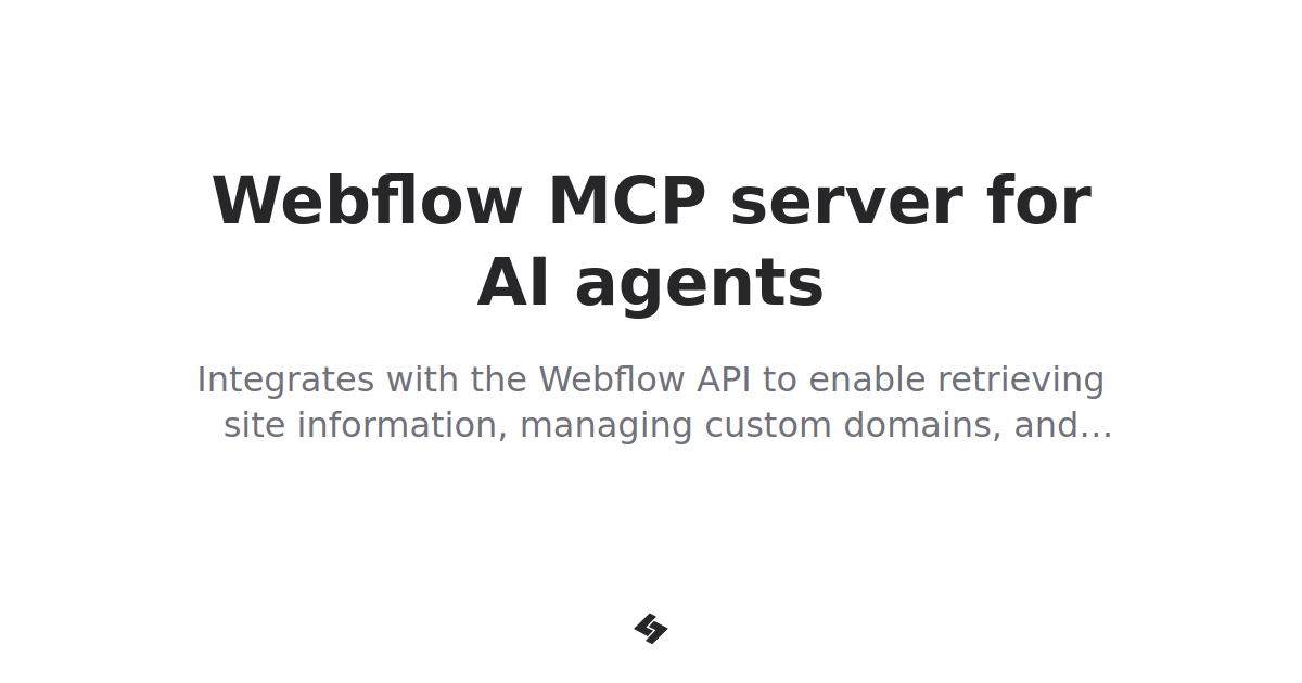 Webflow MCP server for AI agents