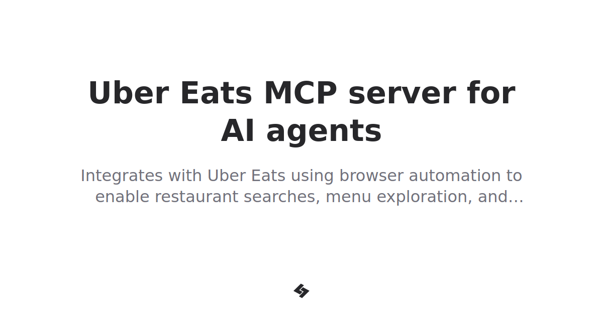 Uber Eats MCP server for AI agents