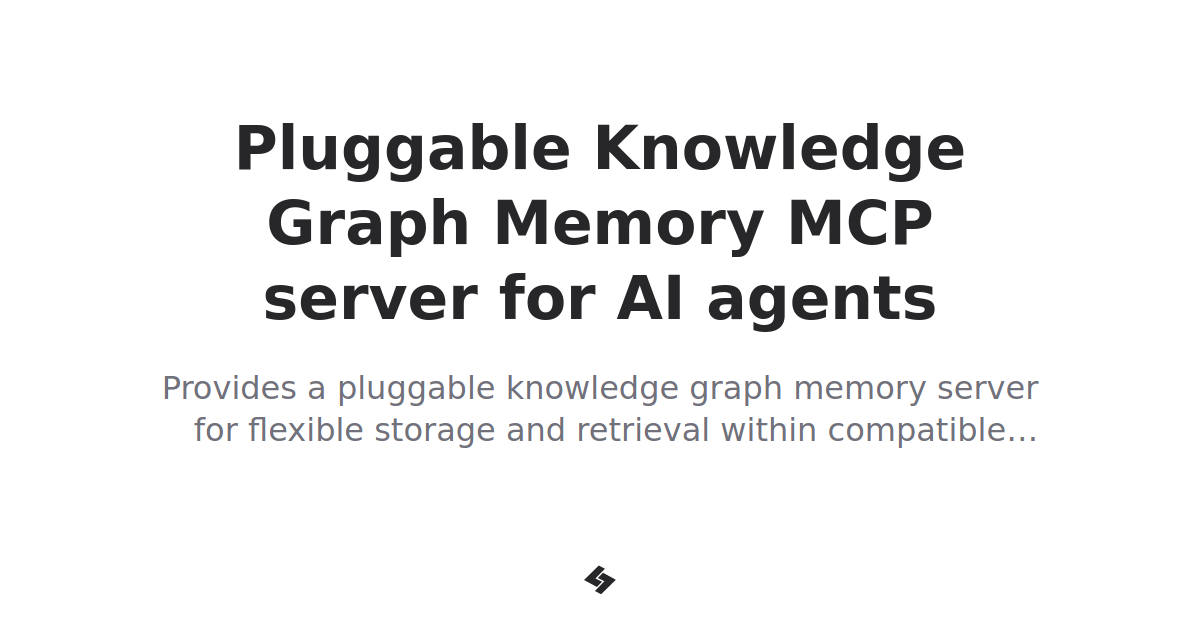 Pluggable Knowledge Graph Memory MCP server for AI agents