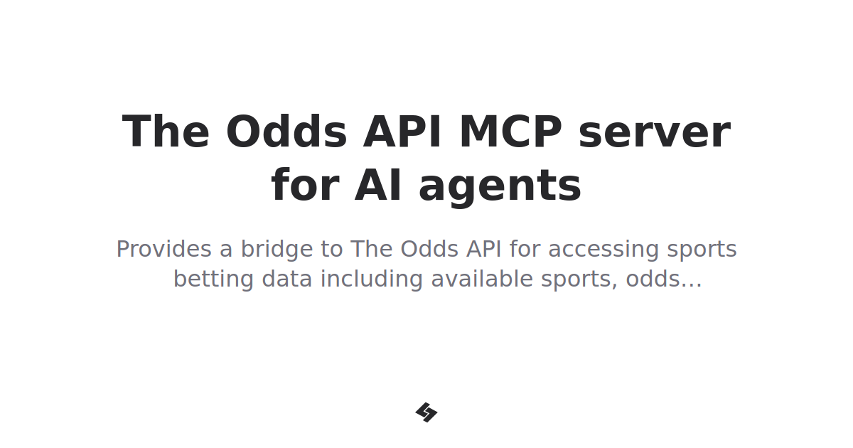 The Odds API MCP server for AI agents