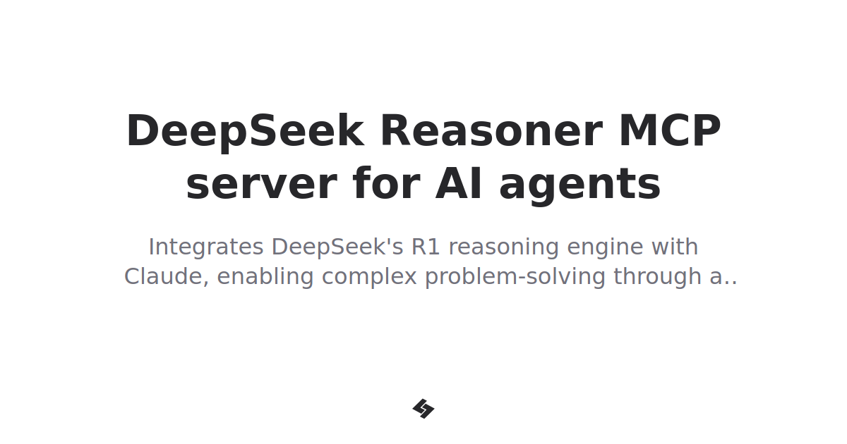 DeepSeek Reasoner MCP server for AI agents