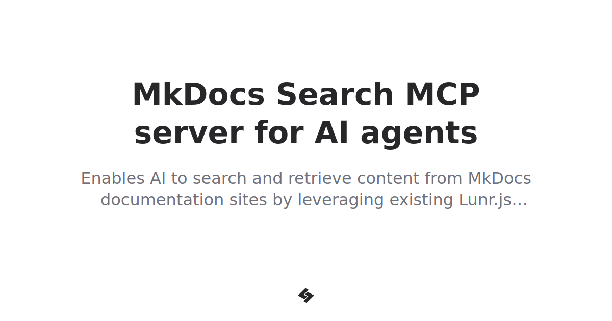 MkDocs Search MCP server for AI agents