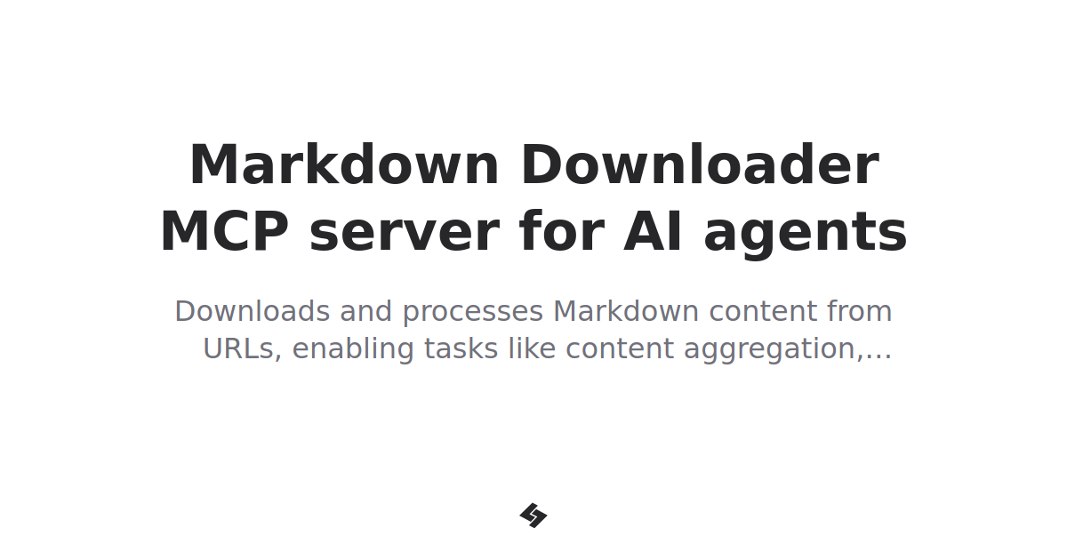 Markdown Downloader MCP server for AI agents
