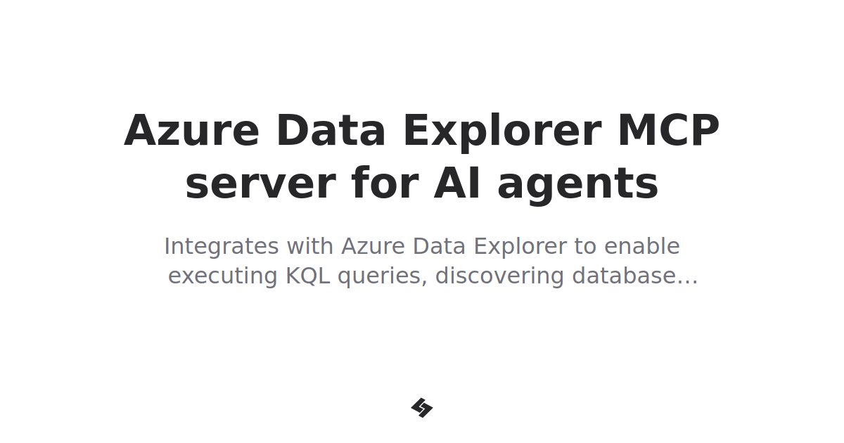 Azure Data Explorer MCP server for AI agents