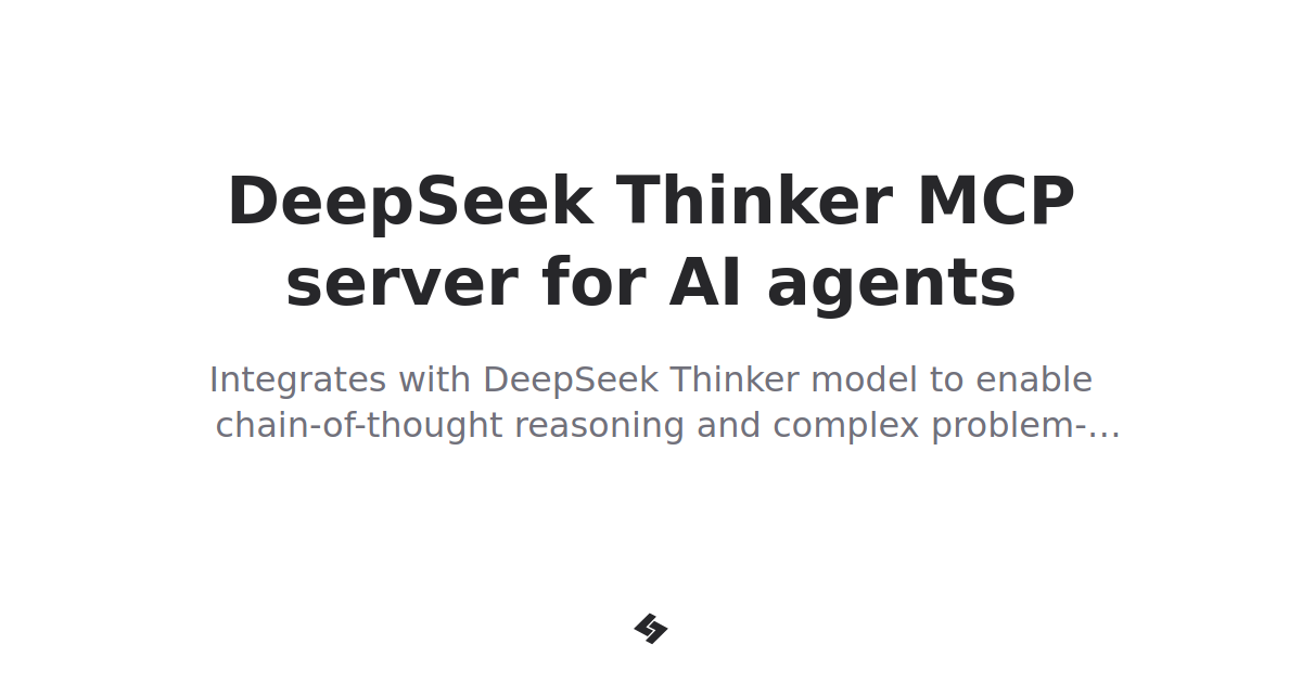 DeepSeek Thinker MCP server for AI agents