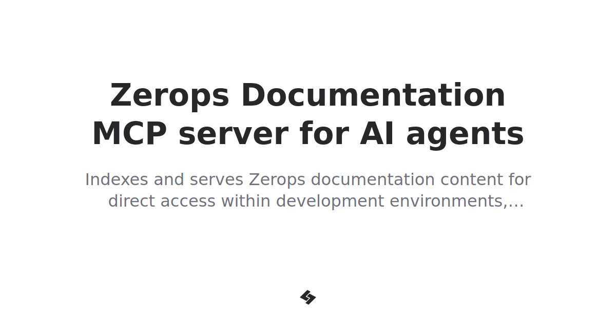 Zerops Documentation MCP server for AI agents