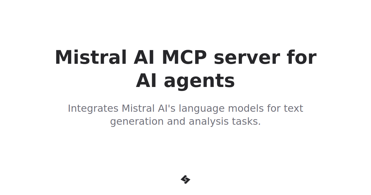Mistral AI MCP server for AI agents