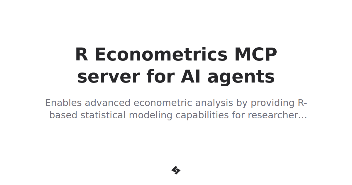 R Econometrics MCP server for AI agents