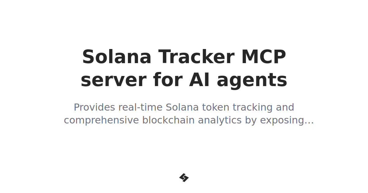 Solana Tracker MCP server for AI agents