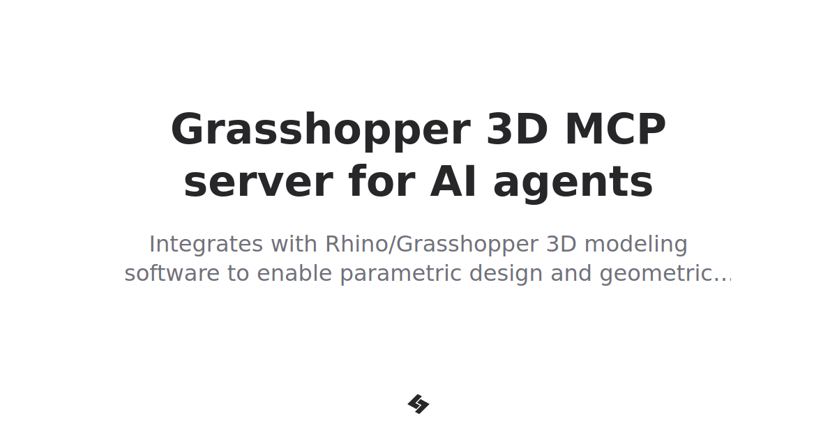 Grasshopper 3D MCP server for AI agents