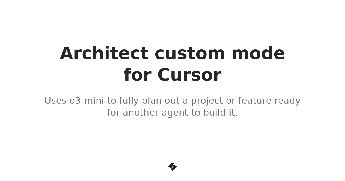 Architect custom mode for Cursor