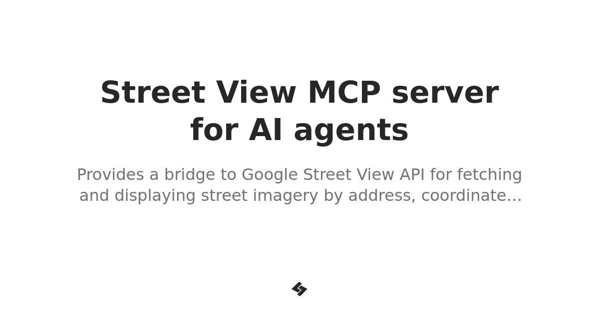 Street View MCP server for AI agents
