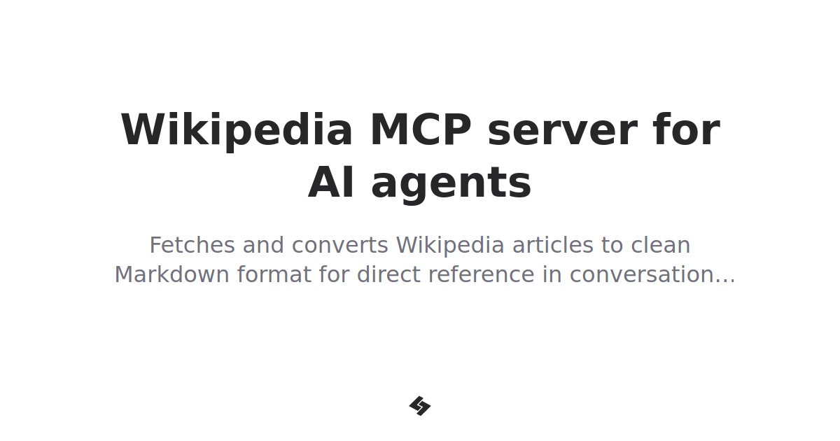Wikipedia MCP server for AI agents
