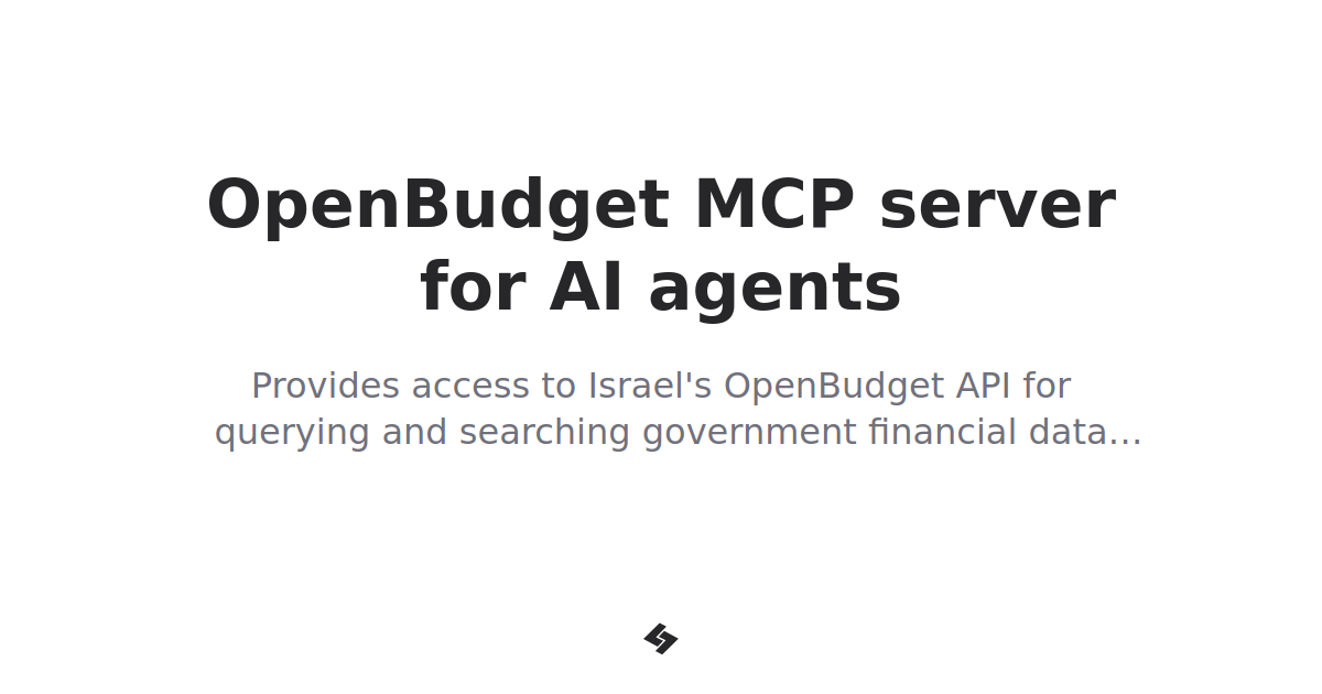 OpenBudget MCP server for AI agents