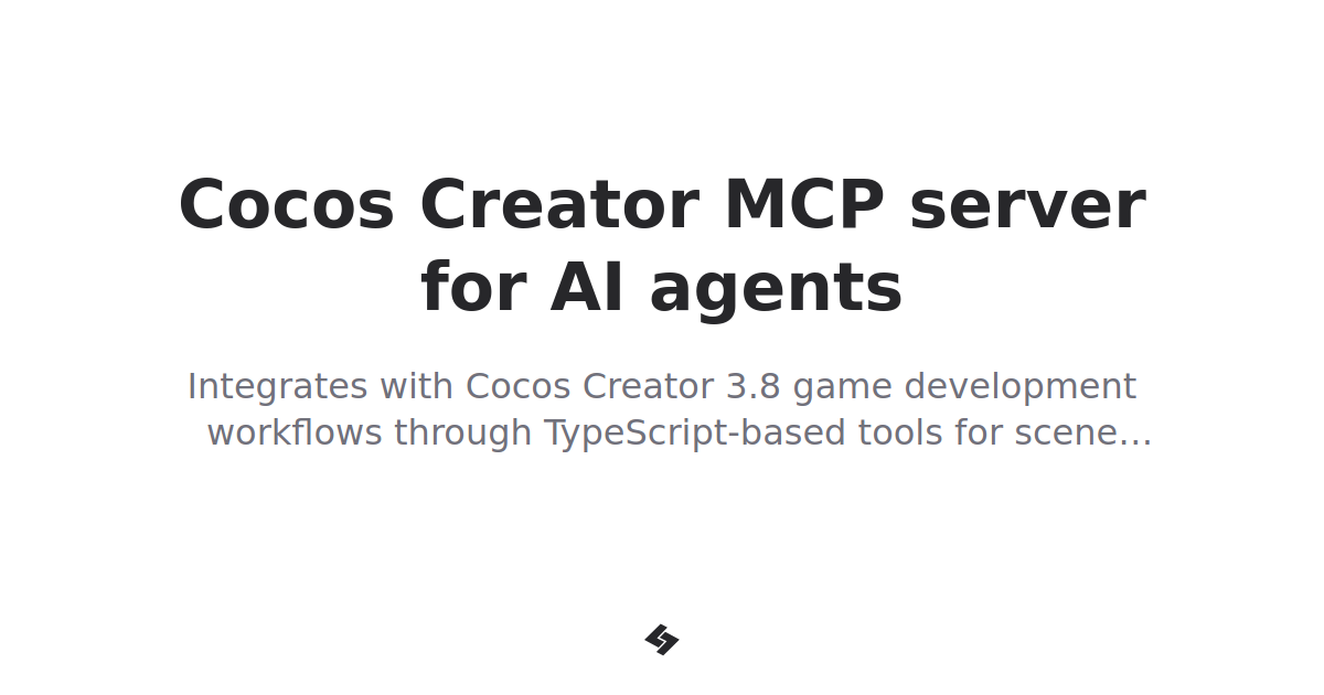Cocos Creator MCP server for AI agents