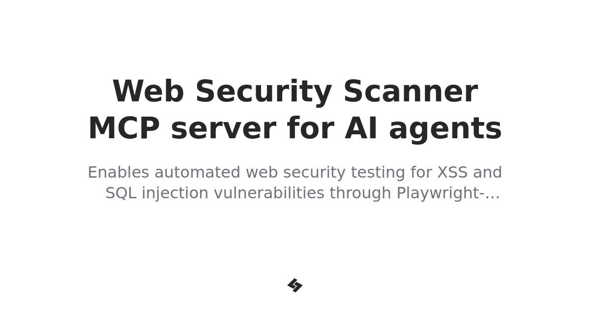 Web Security Scanner MCP server for AI agents