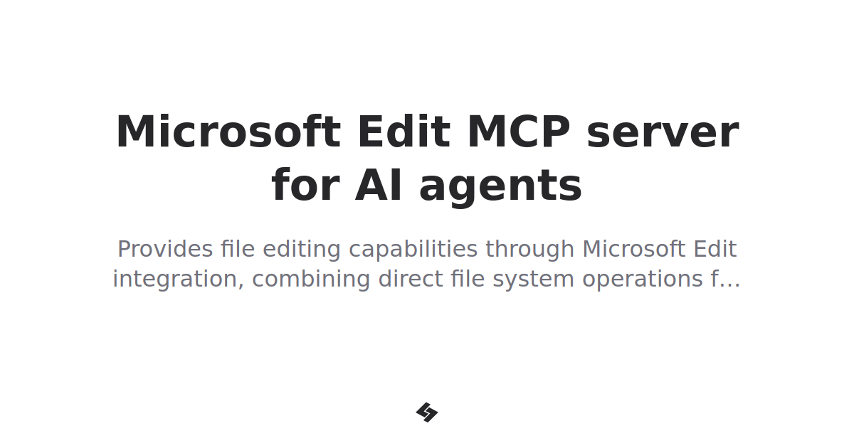 Microsoft Edit MCP server for AI agents