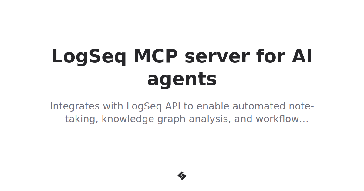 LogSeq MCP server for AI agents