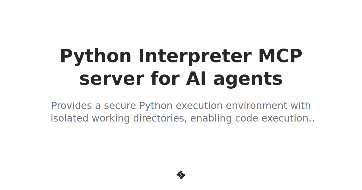 Python Interpreter MCP server for AI agents Python Interpreter MCP server for AI agents