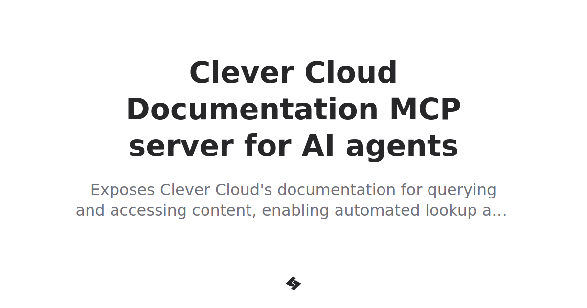 Clever Cloud Documentation MCP server for AI agents