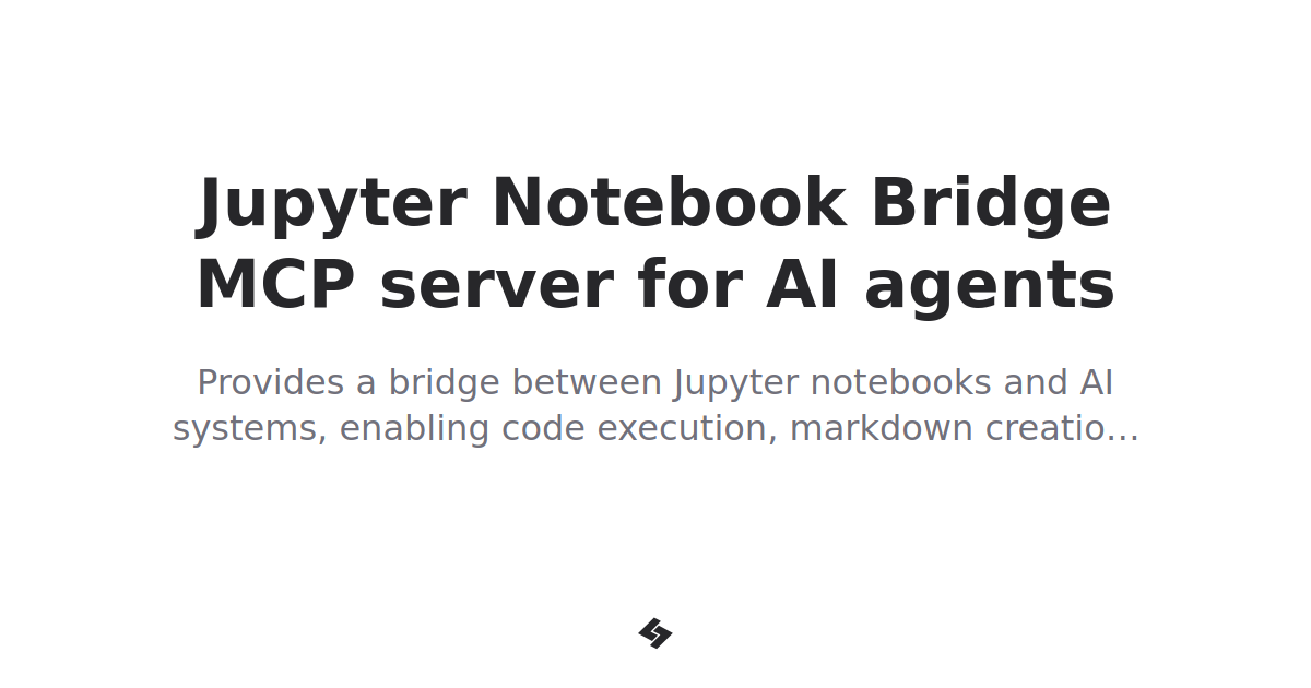 Jupyter Notebook Bridge MCP server for AI agents