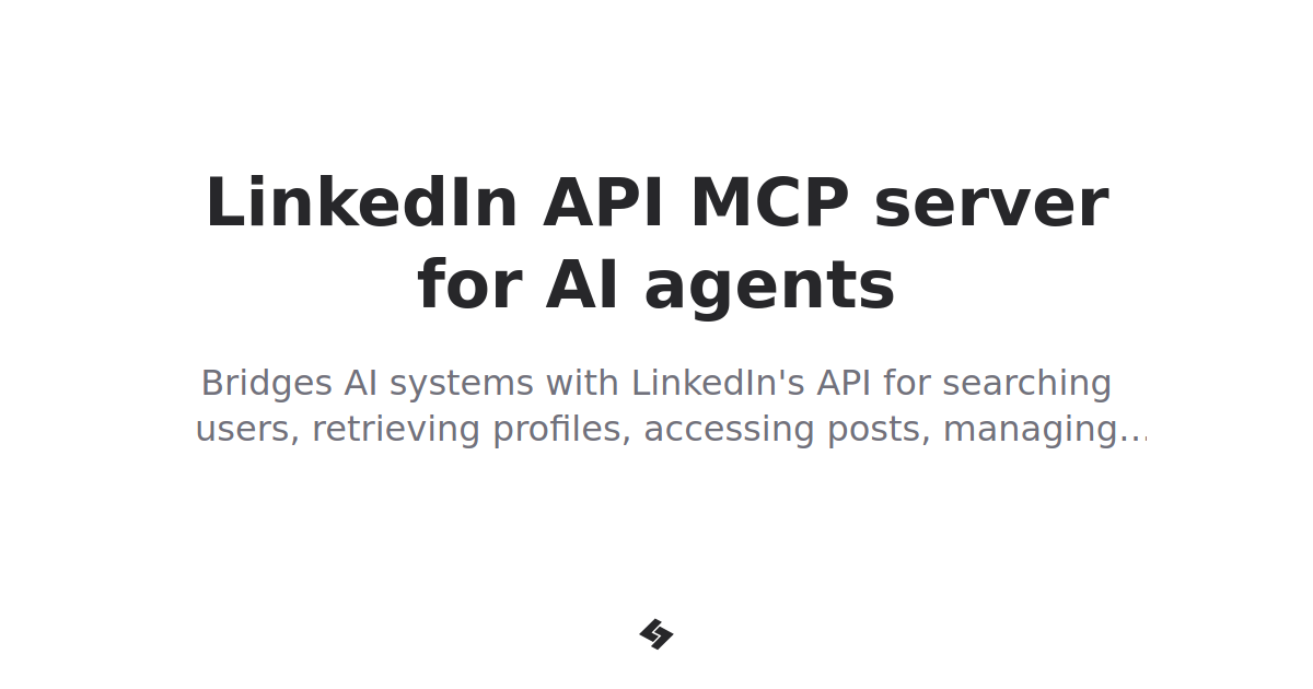LinkedIn API MCP server for AI agents