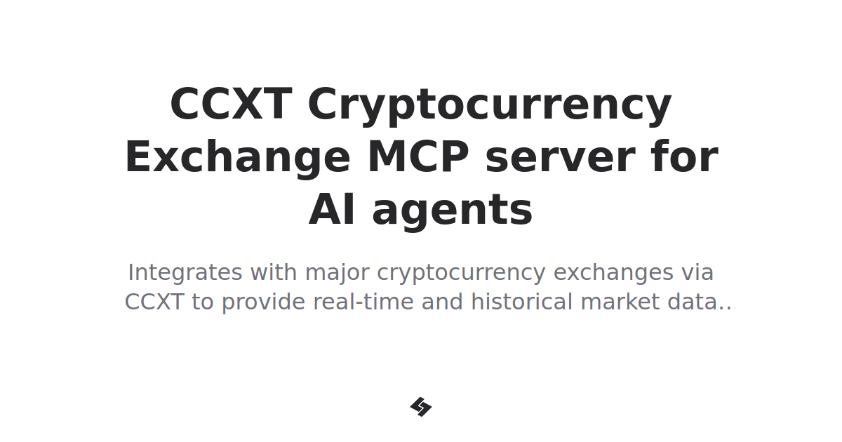 CCXT Cryptocurrency Exchange MCP server for AI agents