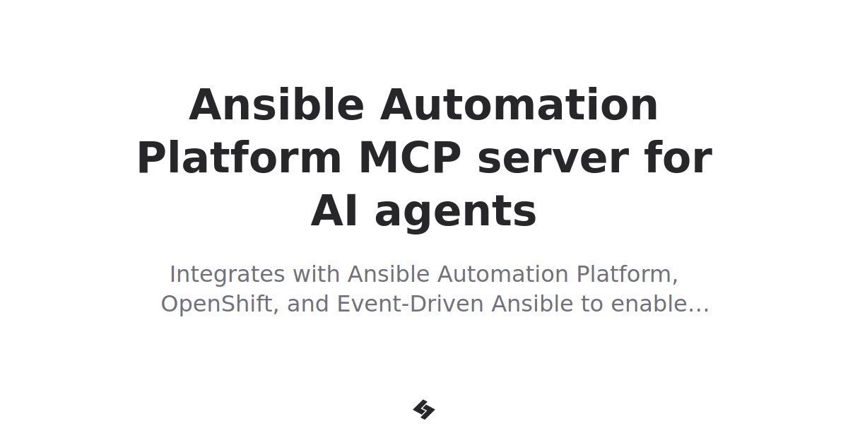 Ansible Automation Platform MCP server for AI agents