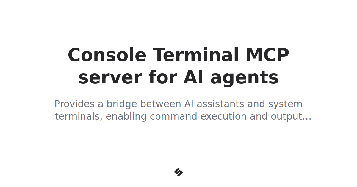 Console Terminal MCP server for AI agents