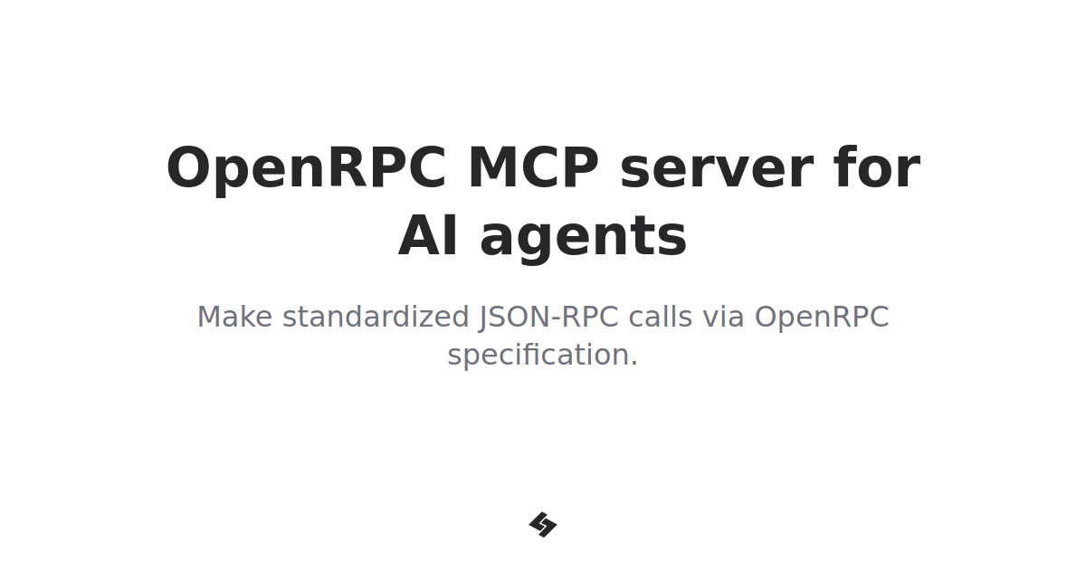 OpenRPC MCP server for AI agents