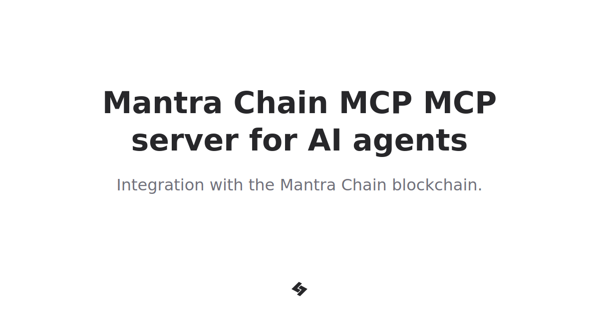 Mantra Chain MCP MCP server for AI agents