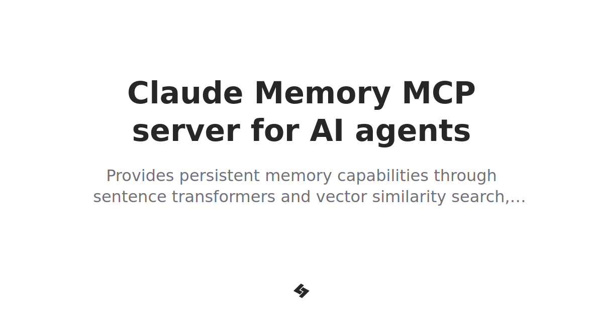 Claude Memory MCP server for AI agents