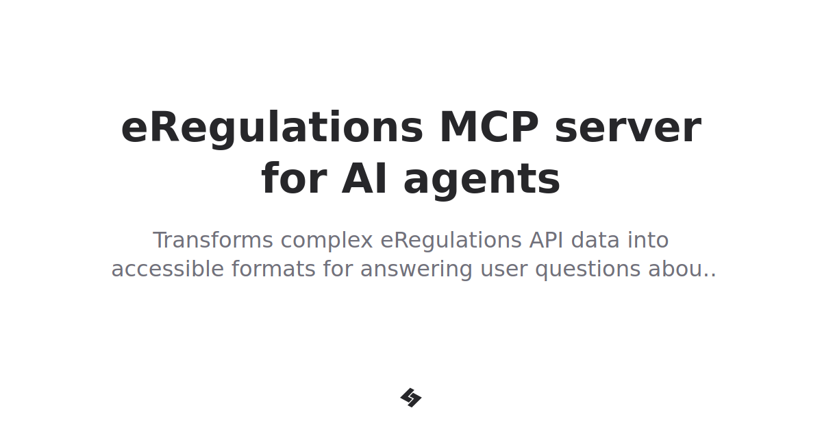 eRegulations MCP server for AI agents