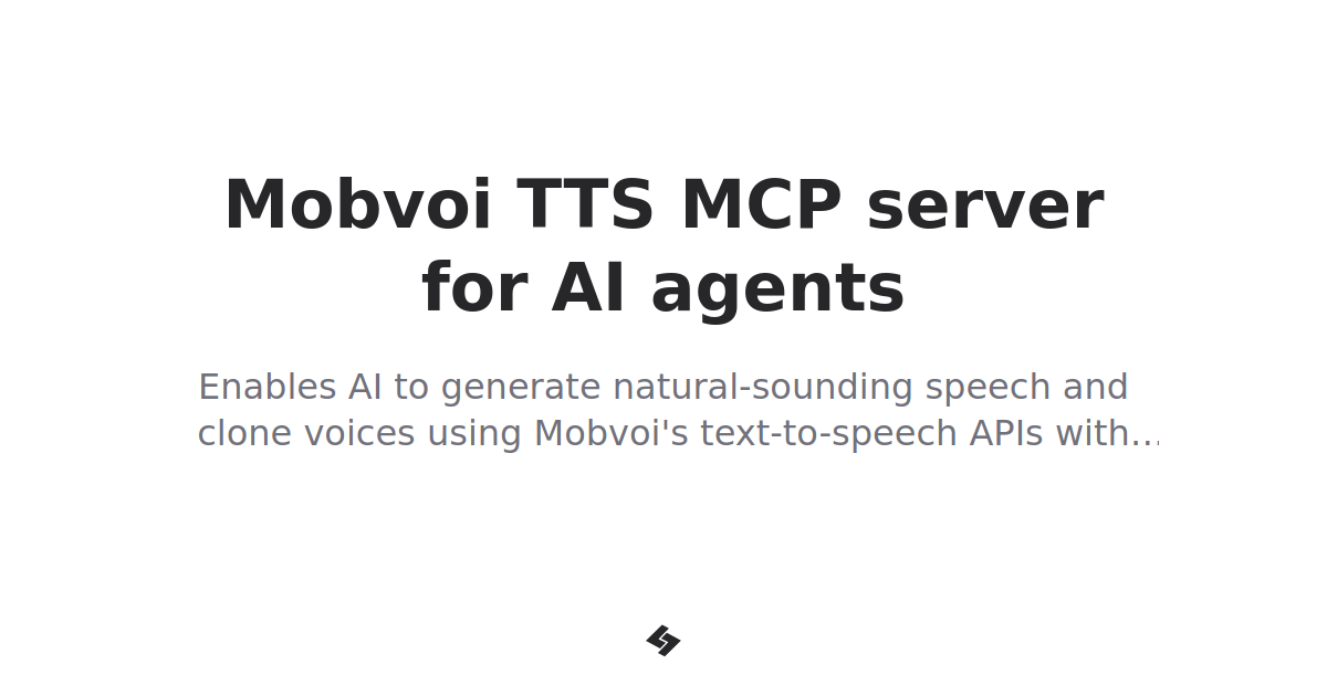 Mobvoi TTS MCP server for AI agents