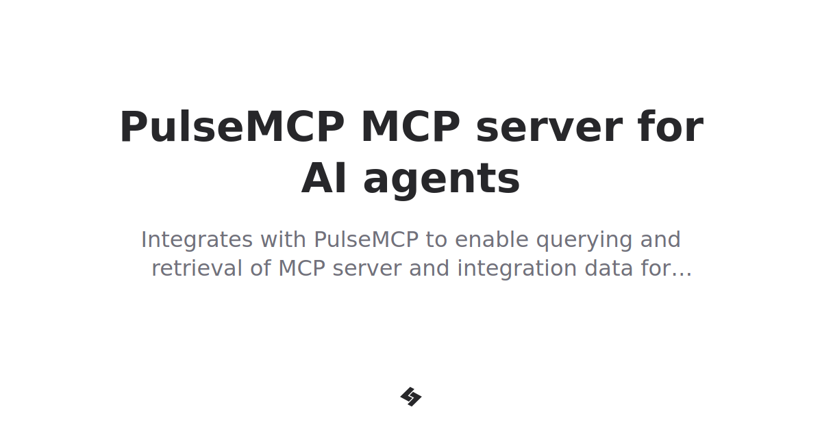 PulseMCP MCP server for AI agents