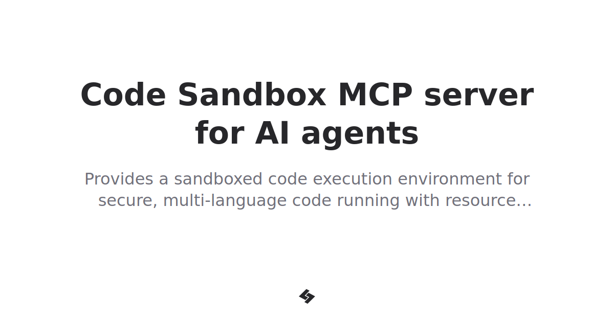 Code Sandbox MCP server for AI agents