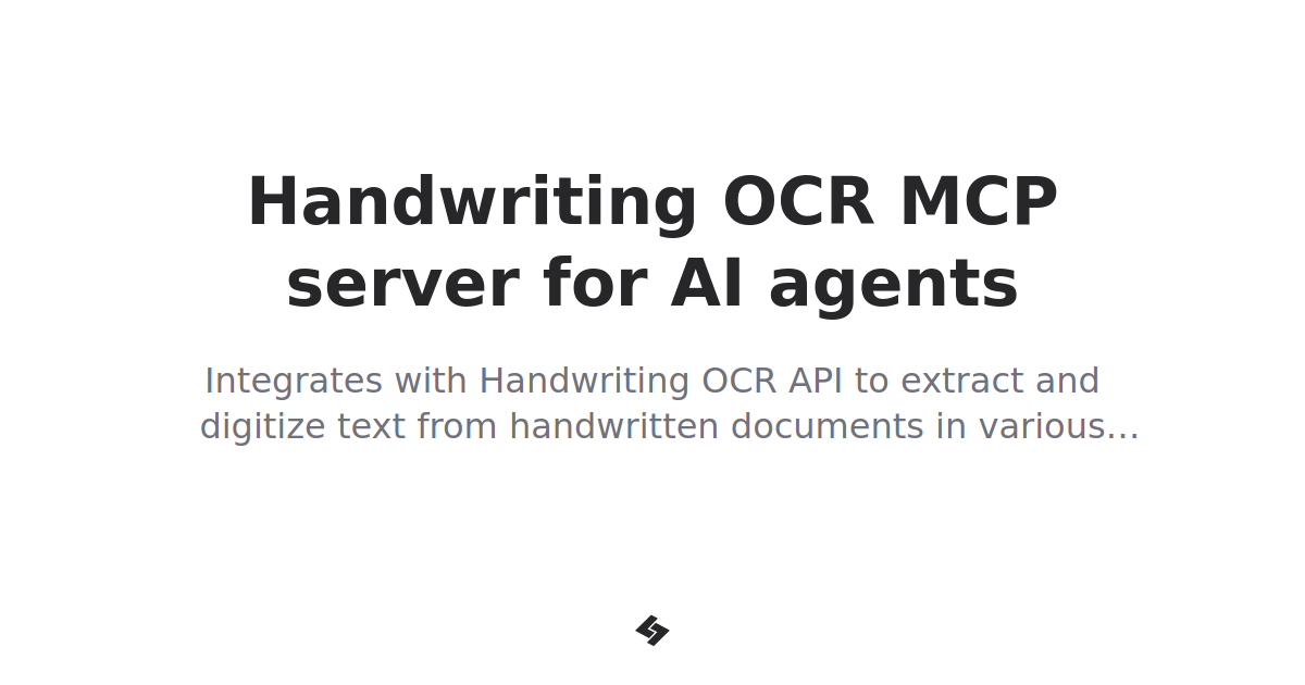 Handwriting OCR MCP server for AI agents