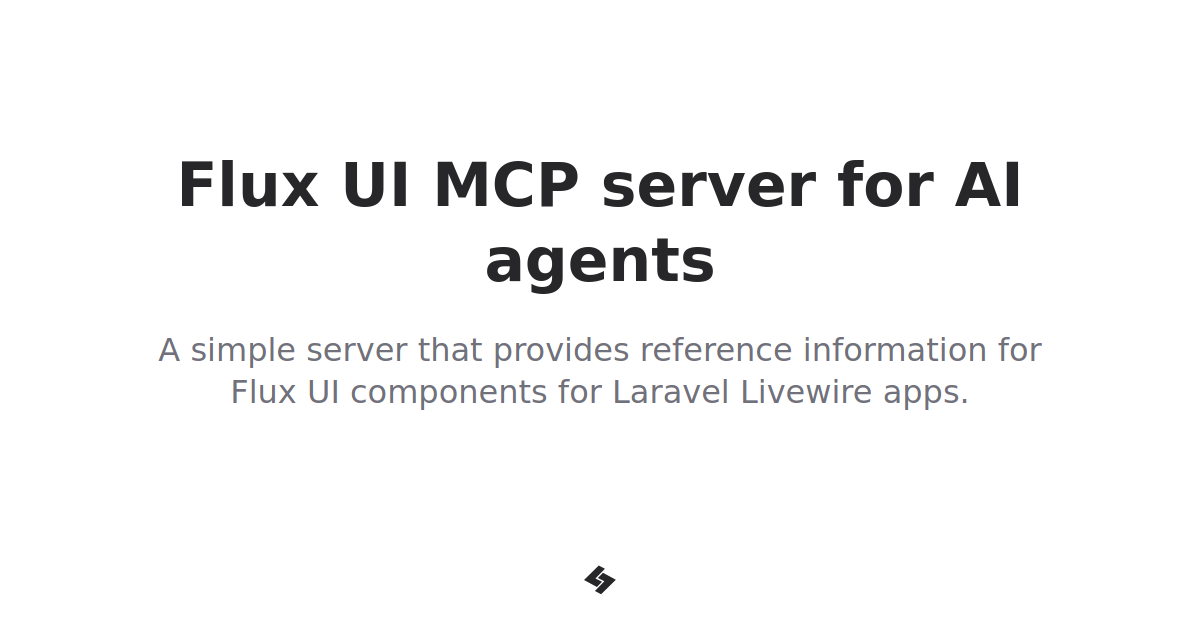 Flux UI MCP server for AI agents
