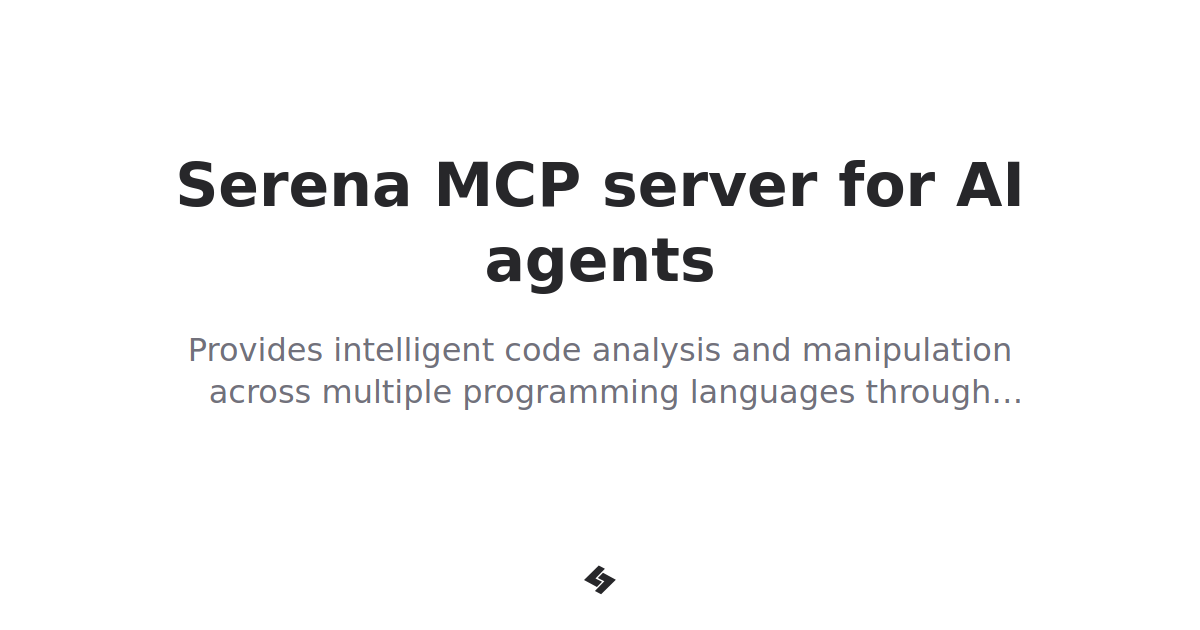 Serena MCP server for AI agents