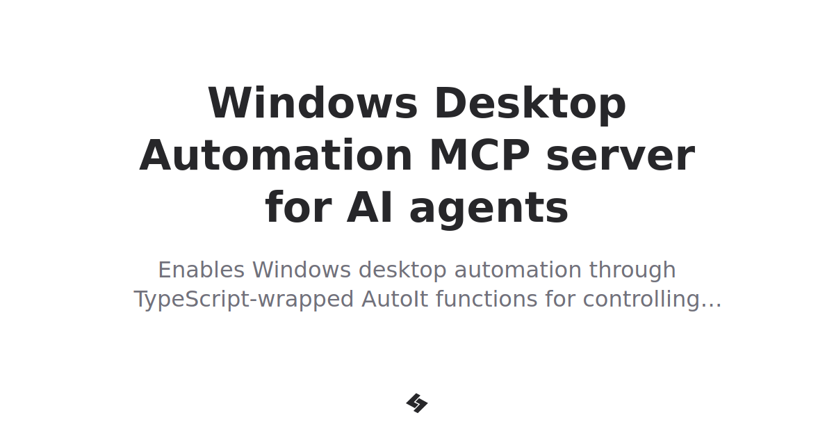 Windows Desktop Automation MCP server for AI agents