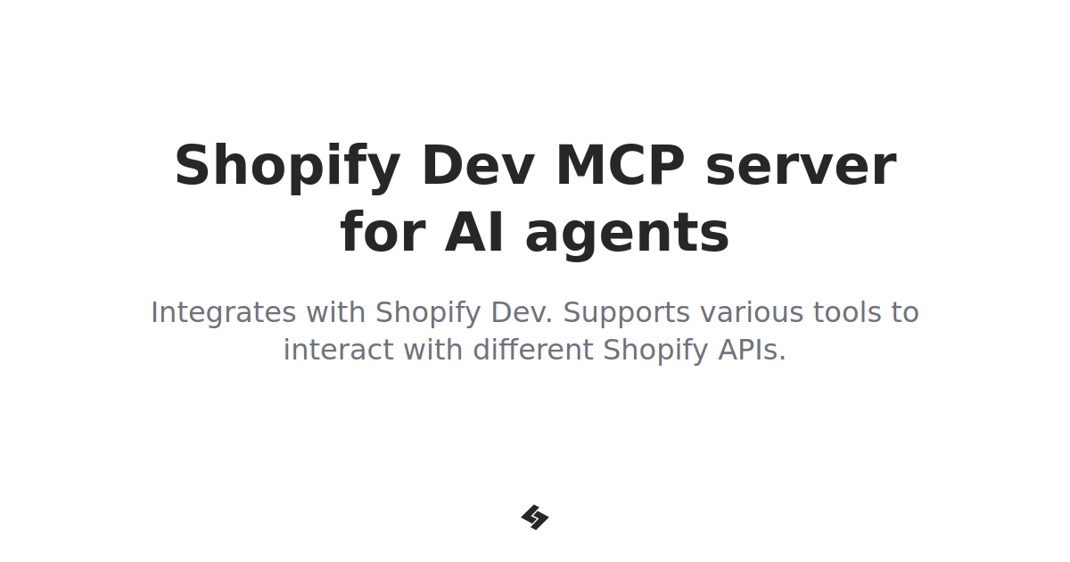 Shopify Dev MCP server for AI agents