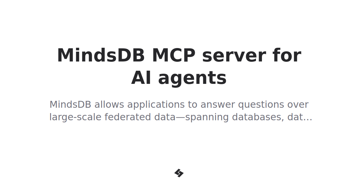 MindsDB MCP server for AI agents