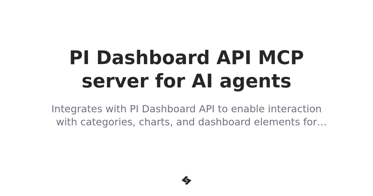 PI Dashboard API MCP server for AI agents