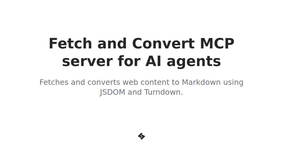 Fetch and Convert MCP server for AI agents